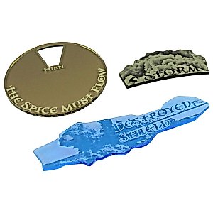 LITKO Turn, Storm, and Shield Destroyed Tokens Compatible with Dune Board Game, Multi-Color (3)