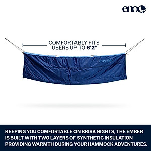 ENO Ember UnderQuilt - Protective and Warm Hammock Quilt with Recycled Synthetic Insulation - for Camping, Hiking, Backpacking, Festival, Travel, or The Beach - Pacific