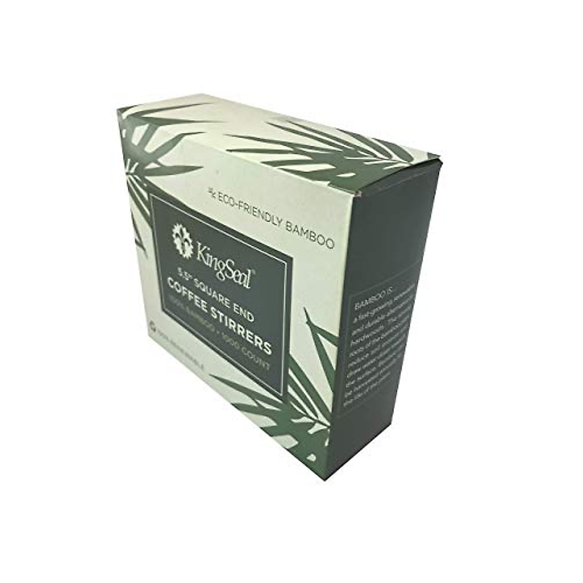 KingSeal Bamboo Coffee Stir Sticks, 5.5 inches, Square End, Stronger and Thicker Than Standard Wood, 100% Renewable and Biodegradable - 1 Box of 1000 Stirrers