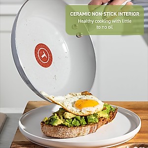 T-fal Refresh Ceramic, Ceramic Non Stick Cookware Set 12 Piece, Oven Broiler Safe 350F, Cookware, Kitchen Cooking Set w/Fry Pans, Saucepans & Kitchen Utensils, Pots and Pans Set Non Stick, Mint Green