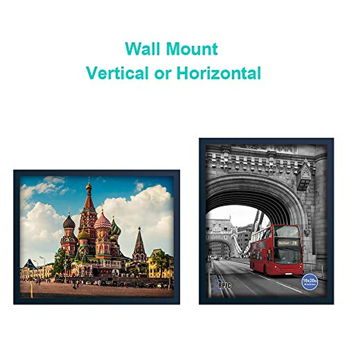 RPJC 16x20 Inch Solid Wood Poster Frame for Wall Mounting Hanging Picture Frames Jazz Blue