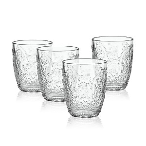Fitz and Floyd Maddi Rocks Double Old Fashioned, Set of 4, Clear