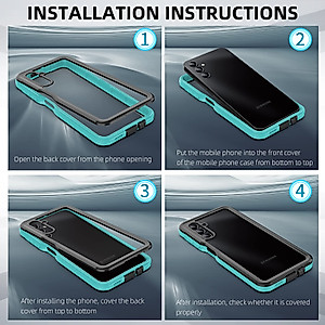 for Samsung Galaxy A14 5G Phone Case, Waterproof Case with Built-in Screen Protector & Cell Phone Ring Holder, Full Body Shockproof Rugged Heavy Duty Protection Cover for Samsung A14 5G Blue