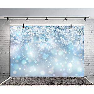 LFEEY 9x6ft Falling Snowflake Portrait Backdrops for Photography Winter Ice Snow Flakes Photo Shoot Newborn Kids Baby Adults Wedding Photo Background Vinyl Photo Booth Props