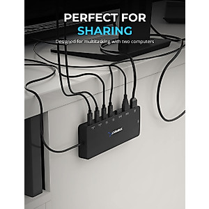 SABRENT KVM Switch, USB-C, 1 PC to 2-Displays with 60 Watt Power Delivery (USB-CKDH)