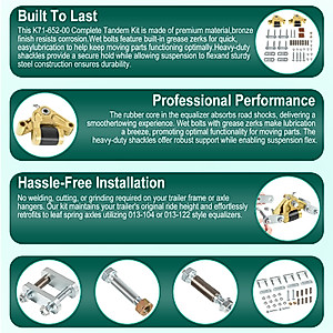 yourour K71-652-00 Complete Tandem Kit,Replacement for Dexter E-Z Flex Tandem Trailer Suspension Kit,33" Axle Centers and Axles Up to 6000 Lbs,26.00" Double Eye Springs.