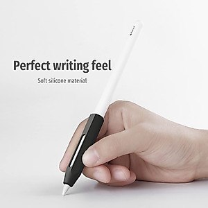 Grip Holder for Apple Pencil 2nd Generation Accessories,Protective Silicone Sleeve Cover Ergonomic Design Compatible with Magnetic Charging and Double Tap,Black