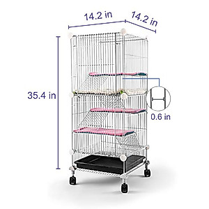 Pet Hutch Cages for Hamster, Rat or Other Small Animals Indoor, Expandable and Stackable, 14x14x28 in