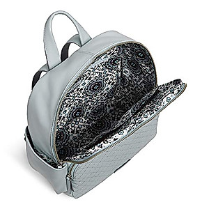 Vera Bradley Women's Leather Carryall Backpack, Dusty Blue, One Size