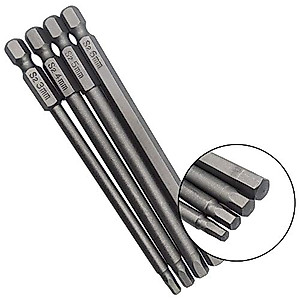 Wolfride 16pcs Long Magnetic Screwdriver Bits Set Slotted+Cross+Torx+Hex Drill Bit Set 1/4 Inch Hex Shank 100mm Length