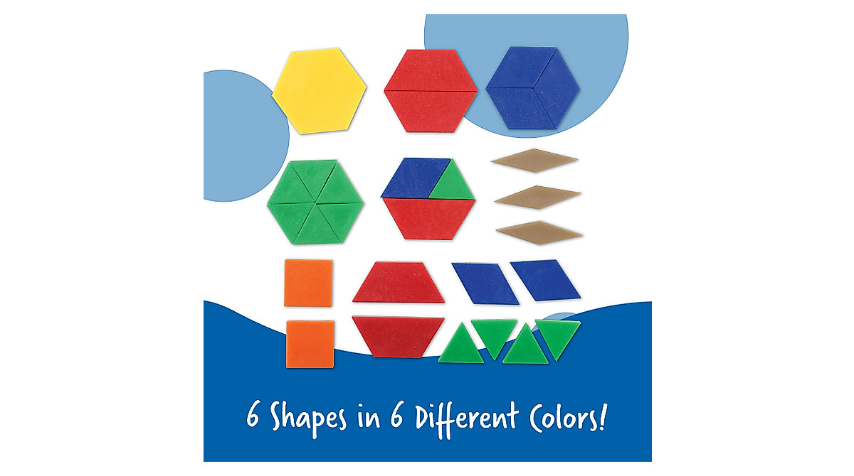 Learning Resources Plastic Pattern Blocks - Set of 250, Ages 3+, Shape ...
