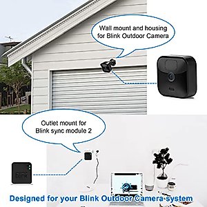 All-New Blink Outdoor Camera Wall Mount, Weatherproof Protective Housing and 360 Degree Adjustable Mount with Blink Sync Module 2 Mount for Blink Outdoor Security Camera System (Black 3Pack)