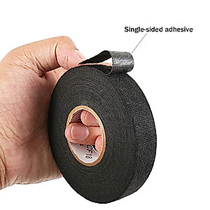 Wire Loom Harness Tape, Wiring Harness Cloth Tape, Adhesive Fabric Tape, High Temperature Resistant Automotive Wiring Harness Tape,(19 mm X 13m,3 Rolls)