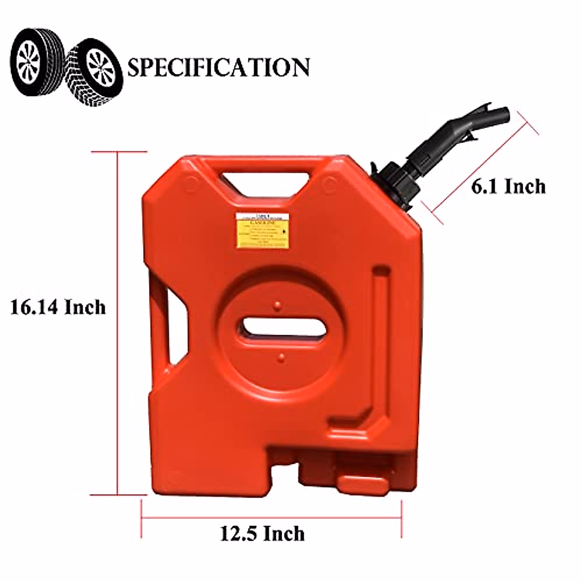 TARKII 2-Gallon Gasoline Container, Red Fuel Can for Vehicles,Portable Gas Tank with 2G Capacity
