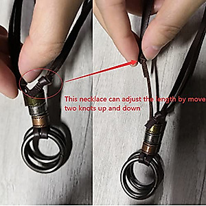 BNQL Eyeglass Holder Necklace O Ring Adjustable Leather Strap Necklace (A)