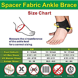 IRUFA, AN-OS-11,3D Breathable Elastic Knit Patented Fabric Adjustable Athletics Achillies Tendon Ankle Wrap, Plantar Fasciitis, Pain Relief for Sprains, Strains, Arthritis and Torn Tendons (L)