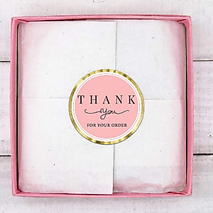 500 Thank You for Your Order Stickers, Chic Pink Thank You Stickers for Small Business, Thank You for Your Business Label Stickers, 1.4 Inches Thank You Stickers Roll.