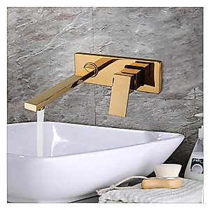 HOONWEAR Kitchen Tap Bathtub Faucet Hot Cold Waterfall Wall Mounted Water Tap, Black Chrome Bathroom Sink Faucet Mixer Taps (Color : Nero, Size : 1) Mixer Tap Faucet, CF001
