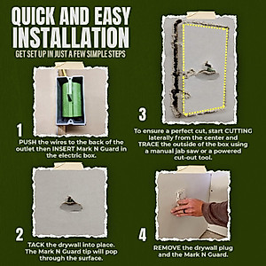 Mark N Guard by Buddy Tools LLC - Outlet Marker for Drywall Installation - Easy Drywall Marking Tool for Electrical Outlets, Electric Wire Protection Made with Strong ABS Plastic - No Measuring Needed