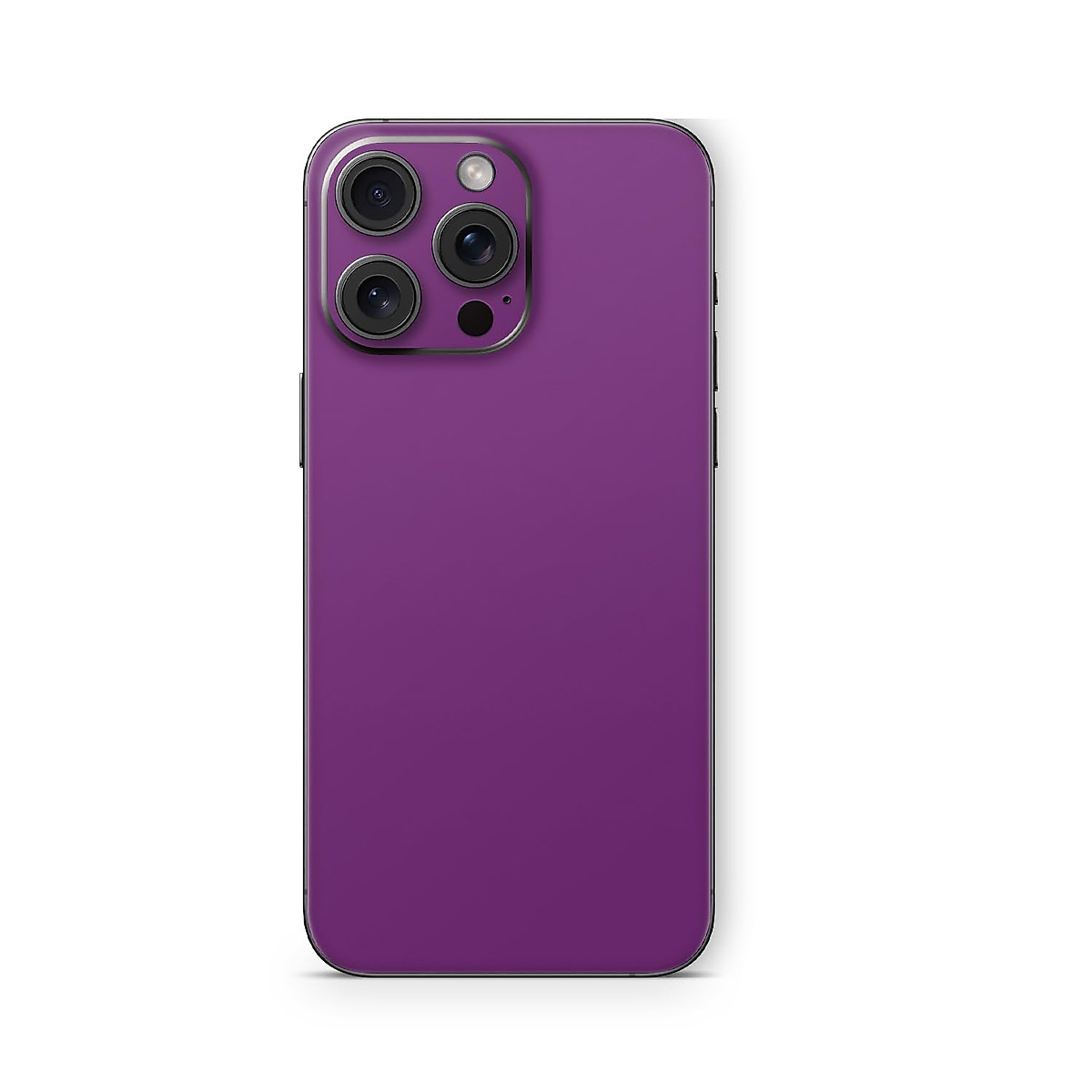 MightySkins Skin Compatible with Apple iPhone 15 Pro Max Back Only Wrap - Solid Purple | Protective, Durable, and Unique Vinyl Decal wrap Cover | Easy to Apply & Change Styles | Made in The USA