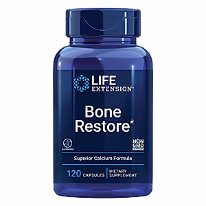 Life Extension Bone Restore – Helps Maintain Healthy Bone Density - Calcium, Vitamin D3, Magnesium, Zinc, Boron and Other Bone-Healthy Minerals - Non-GMO, Gluten-Free – 120 Capsules