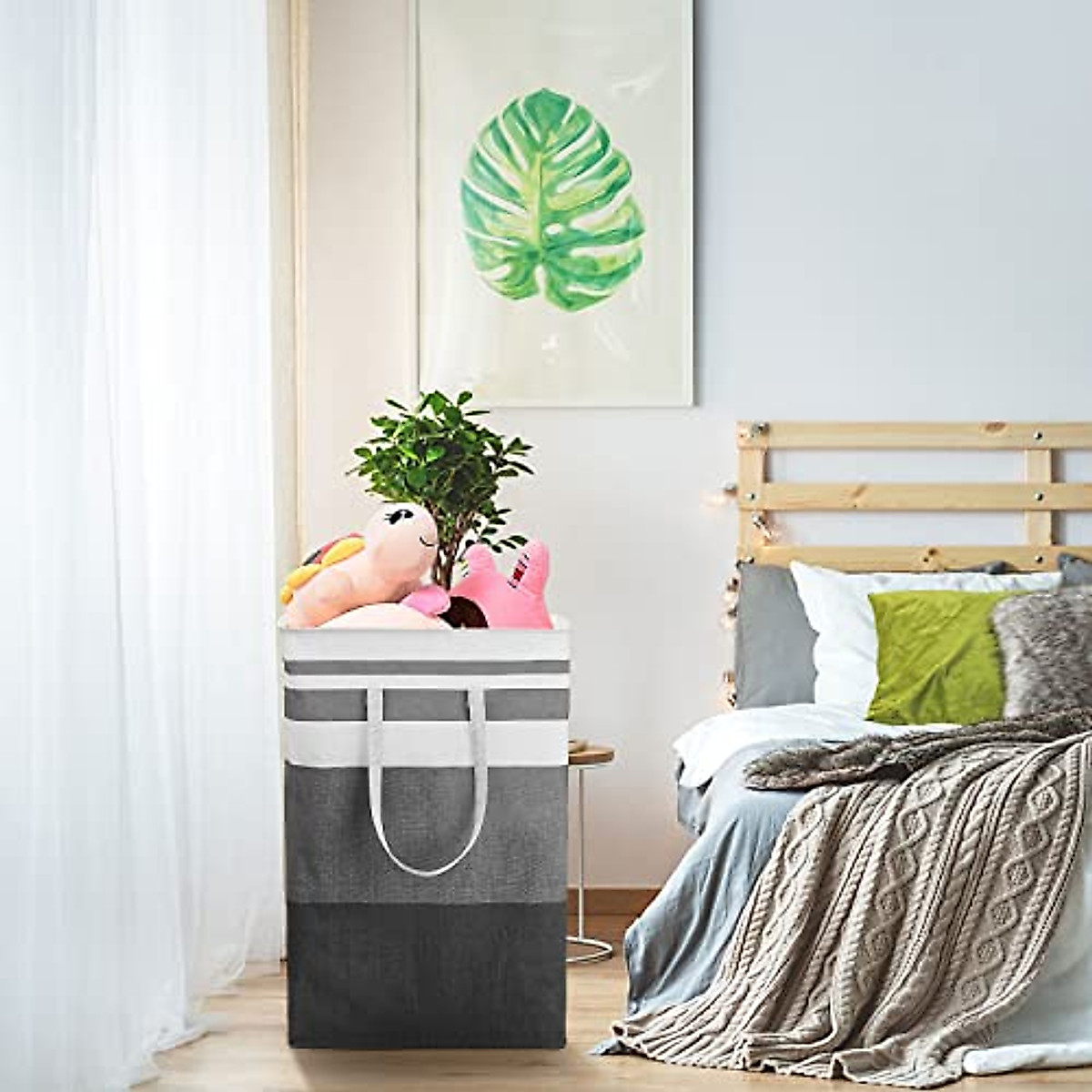 Firlar 2PCS Laundry Basket,15.7×11.5inch Folding Laundry Hamper,Dirty Clothes Organizer,Large Capacity Dirty Laundry Hamper,Laundry Hamper with Lid,Portable Dirty Clothes Basket for Clothes Storage