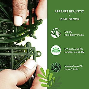 flybold Grass Wall Panels 20” x 20” Pack of 12 - Grass Backdrop Greenery Wall with UV Protection for Indoor Outdoor Wall Decor - Fence Covering Privacy for Backyard Decor | Perfect Wall Grass Panels