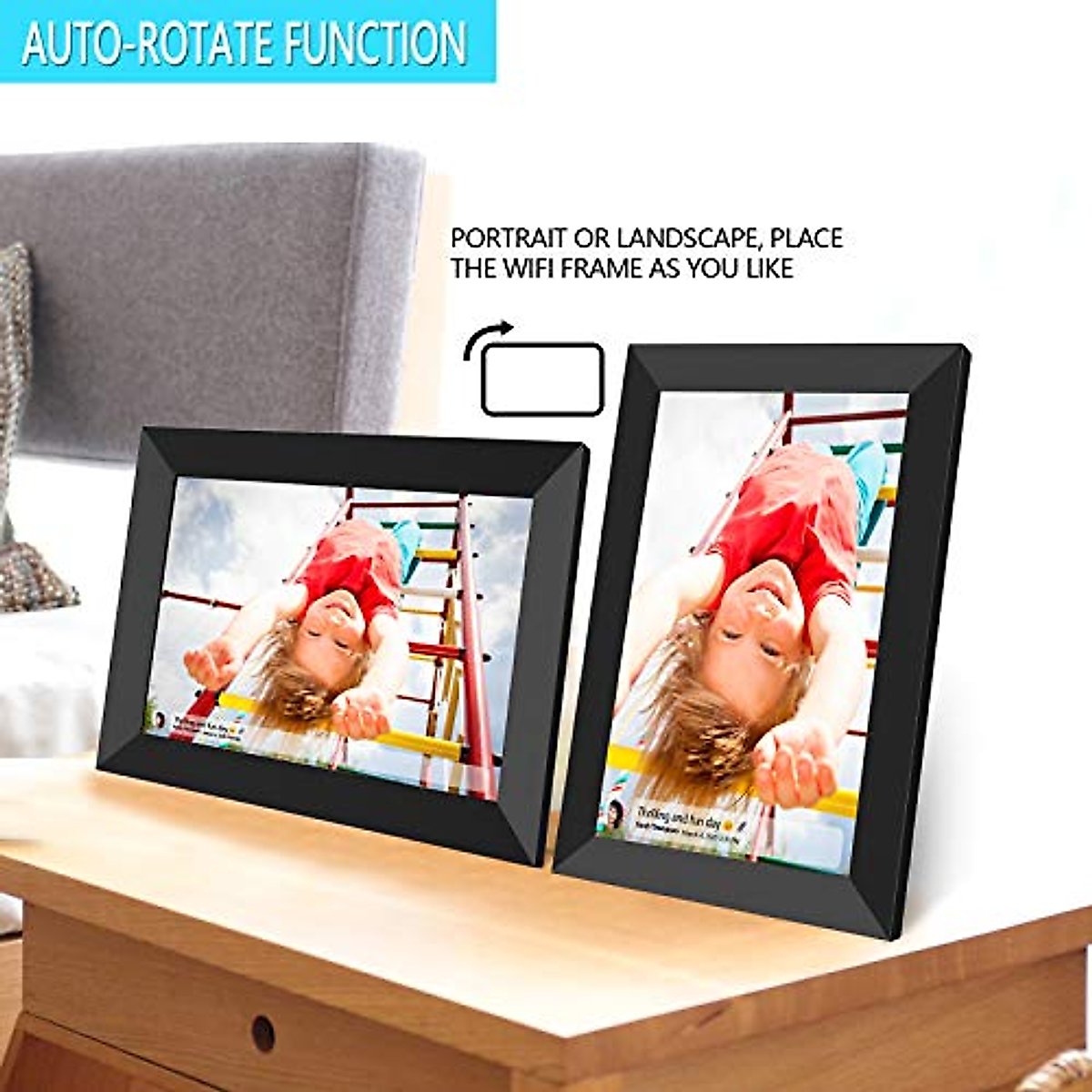 FRAMEO 10.1 inch WiFi Digital Picture Frame 1280x800 HD IPS Touch Screen Smart Cloud Photo Frame with 16GB Memory, Auto-Rotate, Wall Mountable, Easy Setup to Share Photos or Videos via Frameo