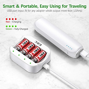 EBL CR2 Rechargeable Batteries, 3.7V Lithium RCR2 Photo Batteries 8 Pack with Rechargeable Battery Charger