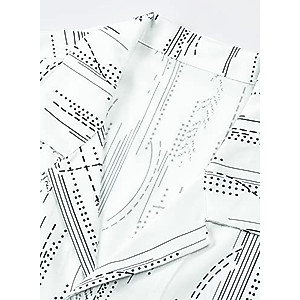 JMIERR Men Casual Button Down Hawaiian Shirt Short Sleeve Holiday Resort Floral Beach Shirts for Men with Pockets, US 52(3XL), White