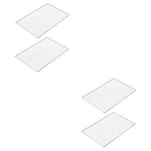 4 Pcs Stainless Steel Bbq Mesh Barbecue Grill Nets Outdoor Bbq Supplies Cooling Rack Bbq Baking Nets Bbq Grill Net Outdoor Grill Mat Multifunction Grill Cooking Grids Bbq Mat