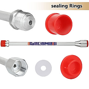 JMIATRY 3 Packs Airless Paint Sprayer Extension, 3 Size Paint Sprayer Extension Wand with Red Guard, Paint Sprayer Extension Pole for Airless Sprayers (8 inch / 12 inch / 15 inch)