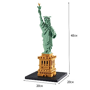 KLMEi Statue of Liberty Micro Blocks Building Sets Mini Bricks Building for Adults, New York Famous Landmark Architectural Model Toys for Kids Age of 14+ 2810 PCS