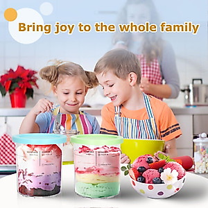 For Ninja Creami Deluxe Pints- 2 Pack, NC500 NC501 Ice Cream Pint fit for Ninja Delux Ice Cream Maker, For Ninja Creami Deluxe Containers Hold 24 Ounces of Food, Dishwasher Safe