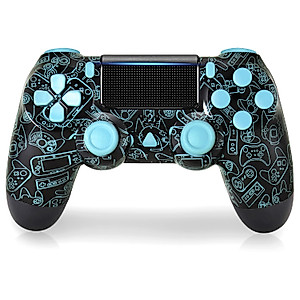 Wireless Controller for P4/Slim/Pro/PC, Remote Controller with Dual Vibration, Audio Gyro, Double Vibration Function