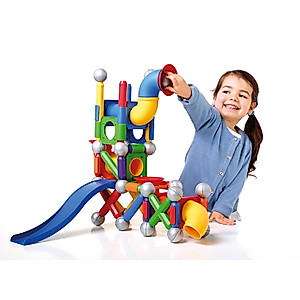 SmartMax Mega Ball Run STEM Magnetic Discovery Building and Ball Run Set Featuring Safe, Extra-Strong, Oversized Building Pieces for Ages 3+