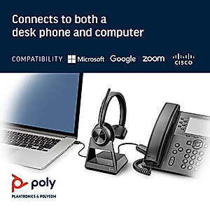 Plantronics Poly Savi 7310 Ultra-Secure Wireless DECT Headset System