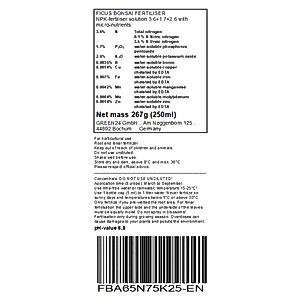 Ficus Bonsai Liquid Fertilizer NPK for Ficus Ginseng, retusa, microcarpa, Bonsai Fertilizer (Made in Germany)