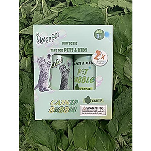 iwanga Catnip Bubbles Catnip Toys for Cats 4oz*2- Unbelievable Catnip Flavor Bubble for Cats -Non-Toxic Formula,Let The cat Chase Avoids Boredom & Keeps Pets Active.