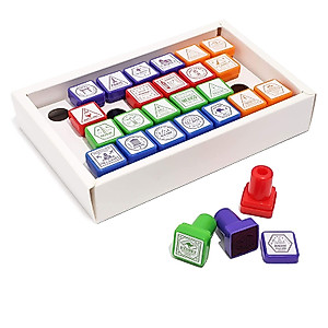 Bright Creations Passport Stamps, City and Country Stamp Set (1 x 1 In, 26 Pieces)