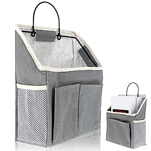 11.4 X 8.66 Inch Wall Hanging Storage Bags for Organizing, Wall Hanging Organizer Bags with Pockets, Wall Organizer Storage Wall Hanging Organizer Basket for Dorm Kitchen Bathroom Bedroom Office, Gray