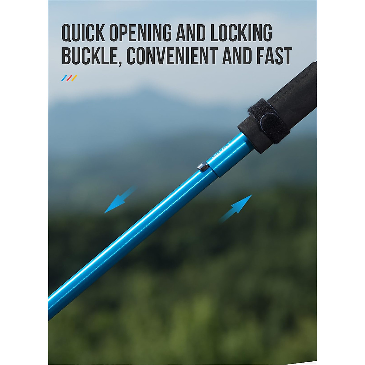 AONIJIE Folding Ultralight 7075 Aluminum Alloy Trekking Poles Quick Lock Trekking Hiking Pole Walking Stick (110 CM Style 2)