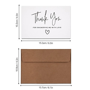 All Ewired Up 30 Thank You For Showering Me With Love Cards, Bridal Shower Thank You Notes, Baby Shower, Wedding, any occassion