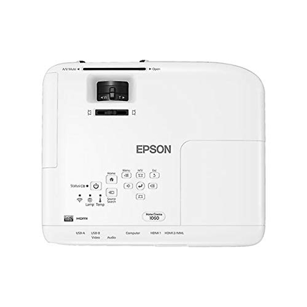 Epson Home Cinema 1060 Full HD 1080p 3,100 Lumens Color Brightness (Color Light Output) 3,100 Lumens White Brightness (White Light Output) 2x Hdmi (1x Mhl) Built-in Speakers 3lcd Projector