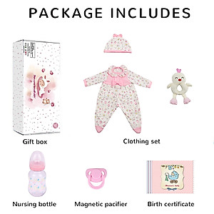 Kaydora Reborn Baby Dolls - 16 Inch Realistic Newborn Girl, Lifelike Handmade Silicone Baby with Soft Weighted Body Like Real Baby, Kids Gift Box for 3+ Year Old