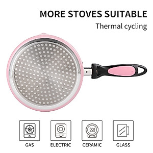 HooJay Nonstick Saucepan Set with Lid, Non Stick 1Qt & 2Qt Sauce Pan Set with Glass Lid Small Pot for Home Kitchen