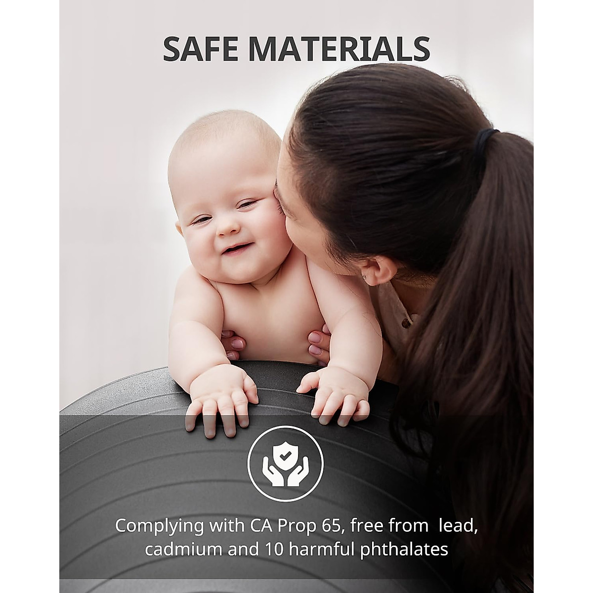 Trideer Extra Thick Yoga Ball Exercise Ball, 5 Sizes Ball Chair, Heavy Duty Swiss Ball for Balance, Stability, Pregnancy, Physical Therapy, Quick Pump Included