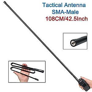42.5-Inch ABBREE SMA-Male VHF UHF Dual Band 144/430Mhz Foldable Tactical Antenna for Yaesu FT-70DR,FT-2DR,FT-270R TYT Wouxun Ham Two Way Radio