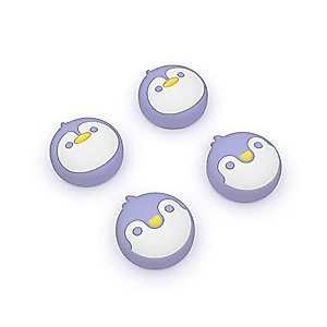PlayVital Penguin Joystick Caps for Nintendo Switch, Thumbstick Caps for Switch Lite, Analog Cover for Switch OLED Joycon Thumb Grip Caps for Switch & Switch Lite & Switch OLED - Light Violet