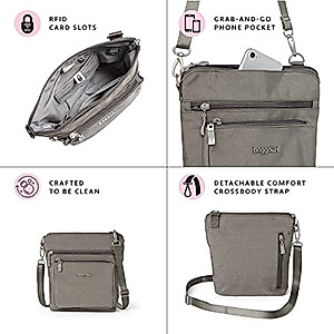 Baggallini womens Modern Pocket Crossbody, Sterling Shimmer, One Size US